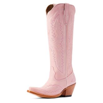 Ariat Womens Casanova X Toe Western Boots in Powder Pink Leather, B Medium Width, Size 37.5, by Ariat