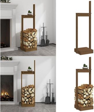 vidaXL Porte-bûches Marron miel 33,5x30x110 cm Bois massif de pin - Support Buche - Porte Buche - Étagère Bois - Stockage Bois - Décoration Cheminée - Home