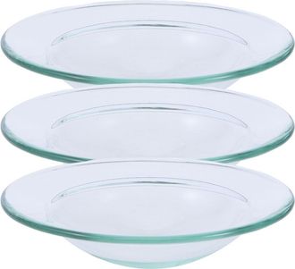 Happyyami ABOOFAN 3 St&uuml;ck Teiliges Ersatz glas&ouml;lw&auml;rmersch&auml;lchen f&uuml;r &Auml;therische &Ouml;le Wachsw&auml;rmer Ersatzschale Rund Hitzebest&auml;ndig Leicht zu Reinigen Aromatherapie