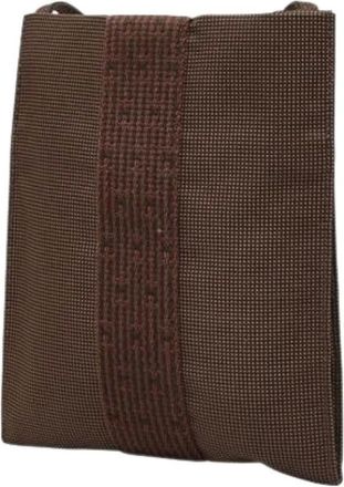 Herm&egrave;s Pre-owned Sac bandouli&egrave;re Herline en toile - Femme - Pre-owned - Brun - Taille: ONE Size