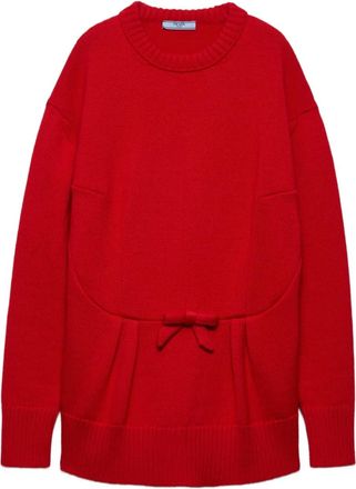 Prada pull à détails de noeuds - Rouge