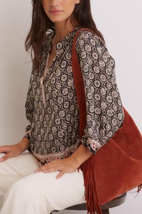 Gerard Darel Blouse fluide &agrave; motif folklorique - CHEYENNE - Noir