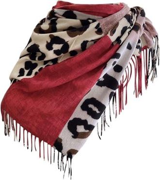 Generic Produit catégorie Scarf - Produit titre Femmes Automne Hiver 2024 Nouveau Châle Rétro Coréen Imitation Écharpe En Sucre Flux Chaud (Red, One Size)