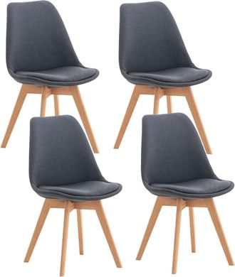 Clp Clp - Set 4 Sedie Pranzo Linares Grigio Scuro Tessuto