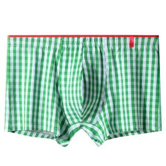 Generic Boxer pour homme, noir, r&eacute;tro, stretch, sous-v&ecirc;tements uni, boxers + culottes &agrave; motifs &agrave; carreaux, vert, XXL taille courte