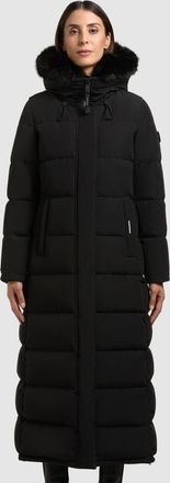 Khujo Steppmantel KHUJO EDEM2, Damen, Gr. XS, schwarz, Canvas, 85% Polyester, 15% Baumwolle, unifarben, eingesetzt Rippb&uuml;ndchen mit Windstopper, M&auml;ntel Step