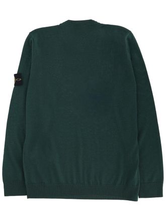 Stone Island Virgin Wool Logo Patch Sweater - Green