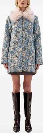 Unreal Fur manteau Feuilles Mortes - Bleu