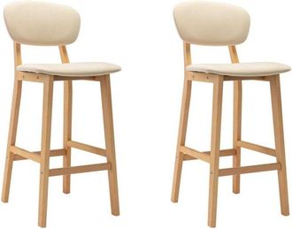 vidaXL Vidaxl - Tabourets de bar lot de 2 cr&egrave;me tissu
