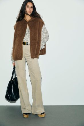Gerard Darel Pantalon flare en velours &agrave; c&ocirc;tes - ANNA - Beige