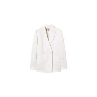 Twinset Satin Jacquard Blazer - - Jackets - Damen - Wei&szlig; - S