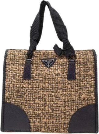 Prada Sac &agrave; main en toile Pre-owned - Femme - Pre-owned - Brun - Taille: ONE Size