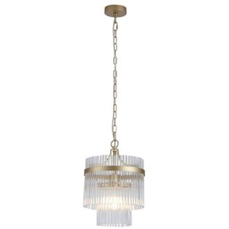 Searchlight Suspension Lara or avec verre transparent &Oslash; 26cm - 11200-1GO
