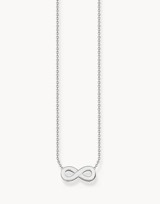 Thomas Sabo Silberfarbene Halskette mit Unendlichkeits-Anh&auml;nger