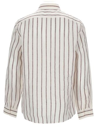 Brunello Cucinelli Striped Linen Shirt - Beige