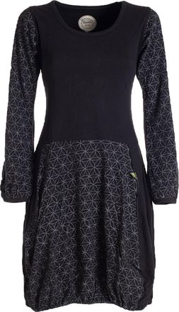 vishes Alternative Bekleidung - Langarm Damen-Keid Ballon-Kleid Shirt-Kleid kurz Loose fit schwarz 48