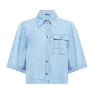 Blugirl Femme, Blouses et Chemises, Bleu, Taille: 40 FR Chemise Boxy en Lyocell Denim