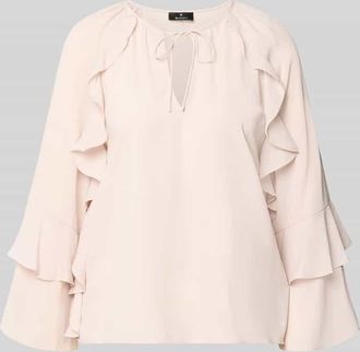 Monari Regular Fit Bluse mit Schl&uuml;ssellochausschnitt