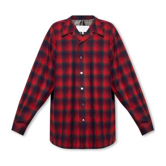 Maison Margiela Wollhemd mit Karomuster - - Shirts - Herren - Rot - L