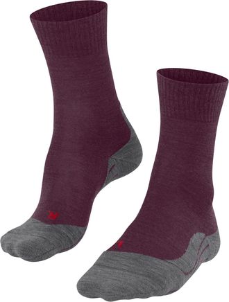Falke Damen Wandersocken TK5 Wander W So Wolle Funktionsmaterial antiblasen dünn 1 Paar, Rot Grape Wine 8213, 35-36