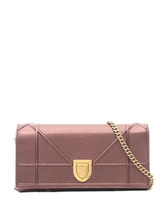 Dior pochette Diorama en cuir &agrave; bride en cha&icirc;ne (ann&eacute;es 2010) - Marron
