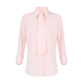 Elisabetta Franchi Baumwollhemd mit Sch&auml;rpen - - Blouses & Shirts - Damen - Rosa - M