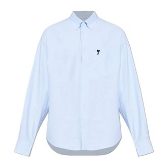 Ami Homme, Chemises, Bleu, Taille: M Chemise avec Logo Brod&eacute;