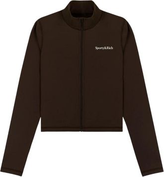 Sporty & Rich Serif Logo Sports Jacket - - Jackets - Damen - Braun - S