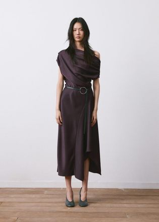 Mango Asymmetrisches A-Linien-Kleid schokolade - Damen - XS - MANGO