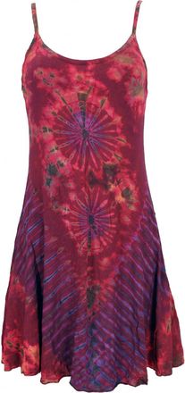 Guru Shop Unikat Batik Minikleid, Batikkleid, Boho Hippiekleid - Pink, Damen, Synthetisch
