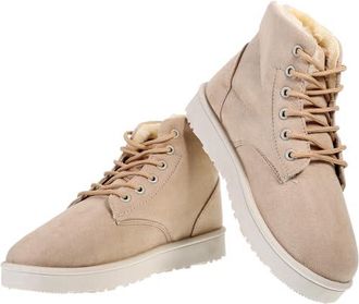 Supvox Bottes de Neige pour Femmes &agrave; Lacets Bottines Courtes en Coton Chaud Beige Taille 38 Antid&eacute;rapantes et Plates pour LHiver Activit&eacute;s en Ext&eacute;rieur