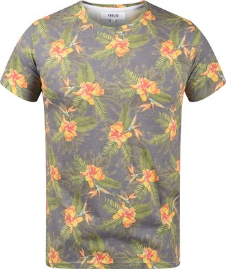 Solid Faik Herren T-Shirt Kurzarm Shirt mit Print, Gr&ouml;&szlig;e:M, Farbe:Dark Grey (2890)