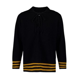 Bode Vintage Schwarzer Gestreifter Wollpullover - - Knitwear - Herren - Schwarzk - M