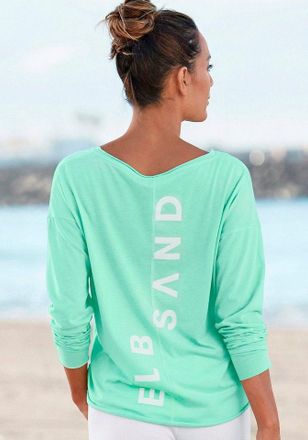 Elbsand Langarmshirt Raina mit Logoprint hinten, Longsleeve aus Baumwoll-Mix