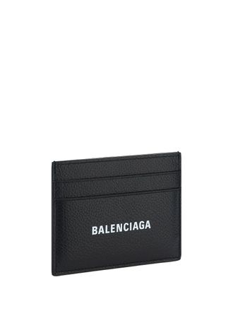 Balenciaga Mens Leather Cardholder Black - White Calf Bos Taurus Wallet