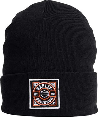 Harley-Davidson Wisconsin Harley-Davidson Herren M&uuml;tze H-D Label Patch Bestickt B&uuml;ndchenm&uuml;tze - Schwarz, Einheitsgr&ouml;&szlig;e, 5029003803