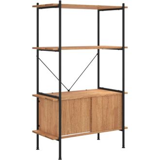 vidaXL Regal mit 4 B&ouml;den und Schrank 80x40x130 cm Stahl Holzwerkstoff Vidaxl