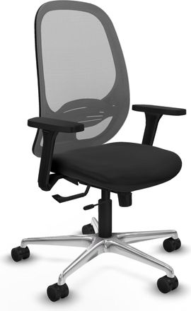 Piqueras y Crespo Schreibtischstuhl mit schwarzen Armlehnen, zylindrisch, h&ouml;henverstellbare Lendenwirbelst&uuml;tze, ausgestattet mit Syncro/Traslack und Schneidschaum, mit 