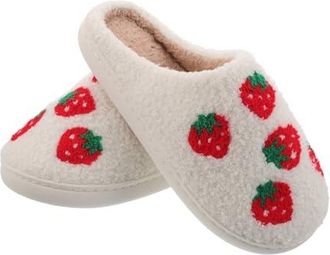 Hemoton Pantoufles Int&eacute;rieur pour Femmes Doux et Chauds Semelle Antid&eacute;rapante Doublure Coton Absorbante Mules Pelucheuses Floraux Confortables pour Maison et 