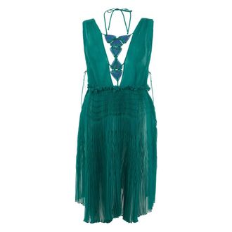 Alberta Ferretti Kurzes Kleid mit Falten - - Dresses - Damen - Gr&uuml;n - S