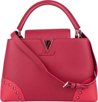 Louis Vuitton Crossbody Bags - Louis Vuitton Limited Pink Taurillon Capucines MM - Gr. unisize - in Gold - f&uuml;r Damen