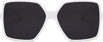 Generic Lunettes De Soleil Carr&eacute;es &Agrave; Grande Monture For Hommes, For Lext&eacute;rieur, Les Vacances, Le Sport Et Femmes(White)