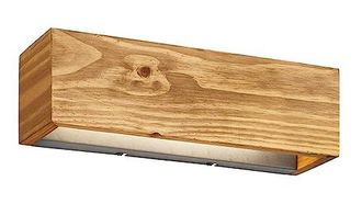 Trio Applique, Brad incl. 1 x LED,SMD,13,5 Watt,3000K,1500 Lm. Corps: Bois naturel, couleur de bois L:37,0cm, H:11,0cm, P:11,0cm Point lumineux en haut et 