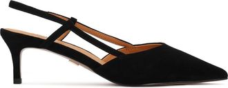 Kazar Femme, Chaussures, Noir, Taille: 38 EU Escarpins Kazar en daim noir avec talon ouvert