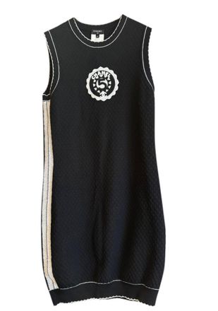Chanel Black No.5 Embroidered Mini Dress Size XS