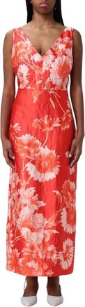 Erdem Femme, Robes, Rouge, Taille: 42 FR Robe Maxi Sans Manches Florale Corail