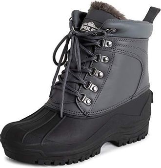 Polar Hommes lhiver Semelle en Caoutchouc Imperm&eacute;able lhiver Neige Canard Bottes - Gris/Gris - UK10/EU44 - YC0680