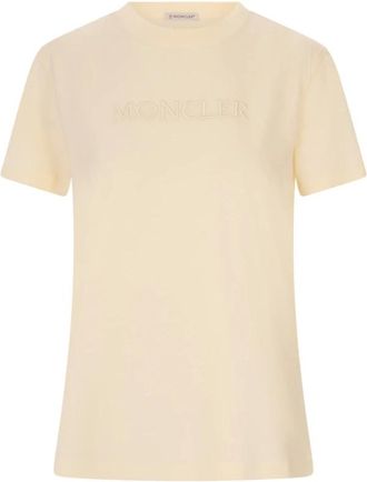 Moncler Femme, Tops, Blanc, Taille: 40 FR T-shirt &agrave; motif logo