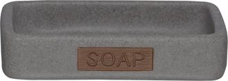 Sealskin Seifenschale Pierra, Polyresin, Farbe: Farbe: Grau, 12.2 x 8.6 x 2.5 cm