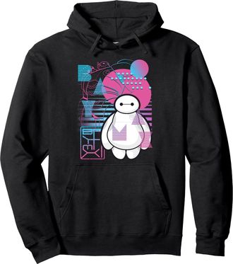 Disney Big Hero 6 Baymax Neonstil Pullover Hoodie